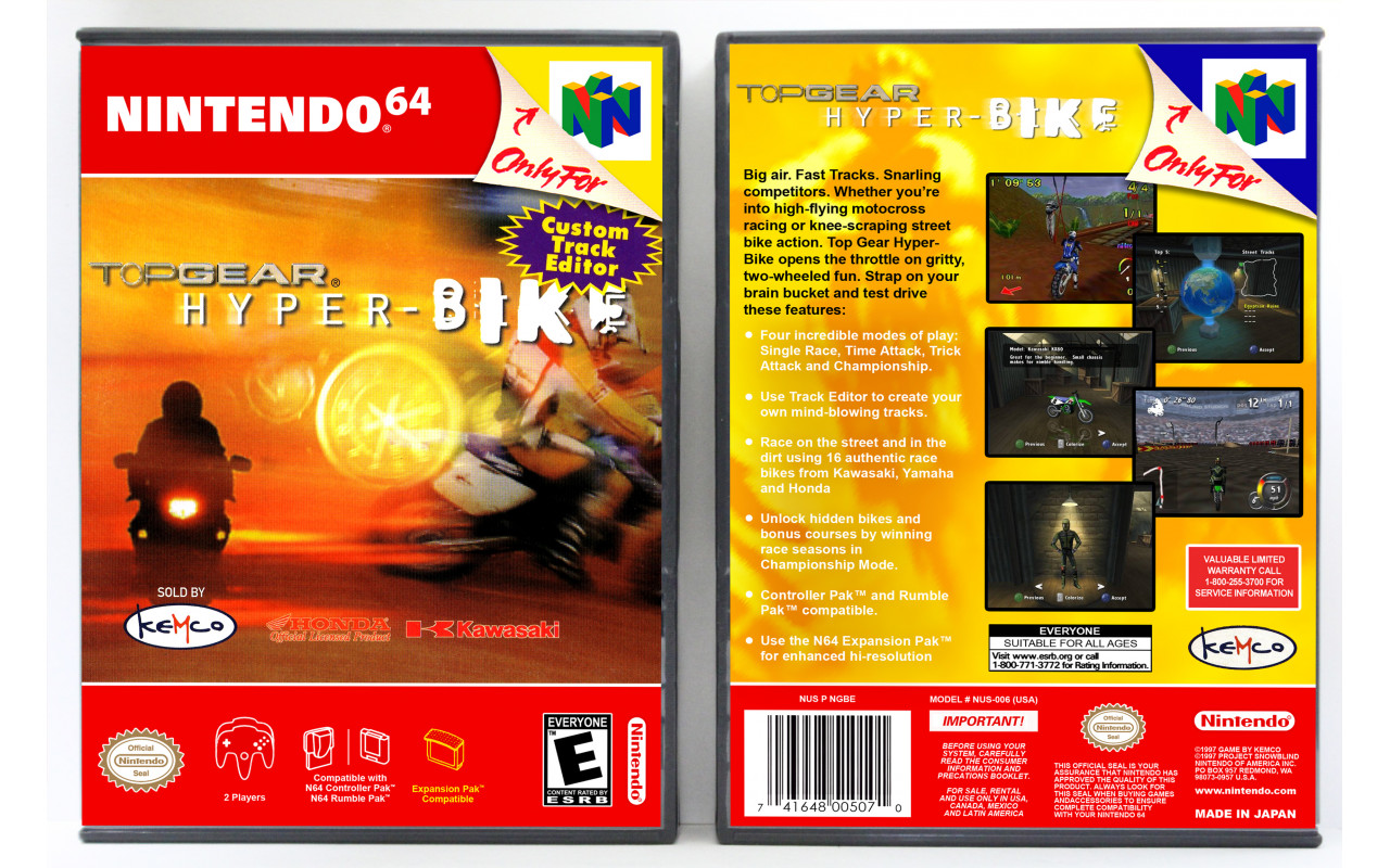 Gaming Relics - Nintendo 64 - Vertical Style - Top Gear Hyper Bike