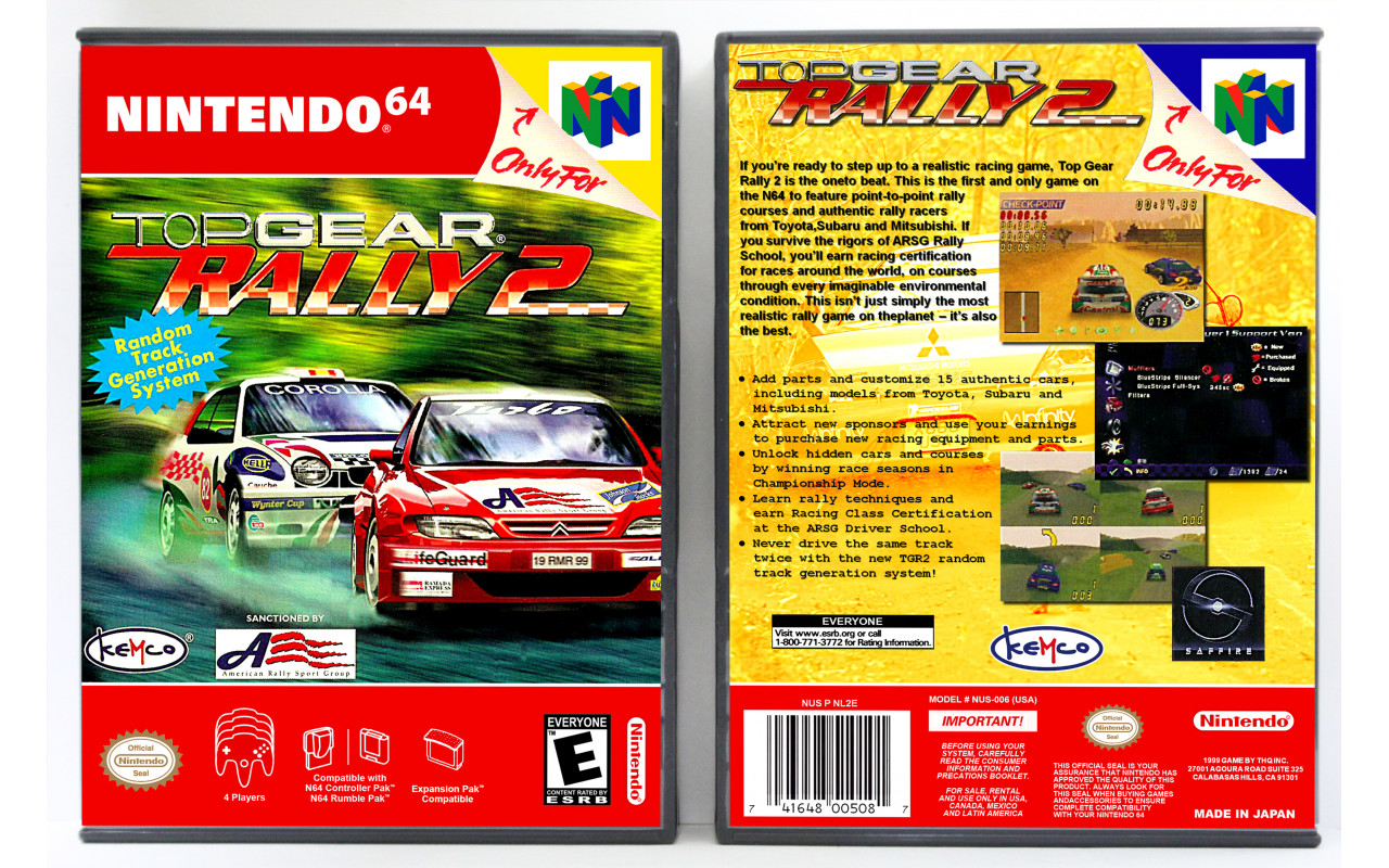 Gaming Relics - Nintendo 64 - Vertical Style - Top Gear Rally 2