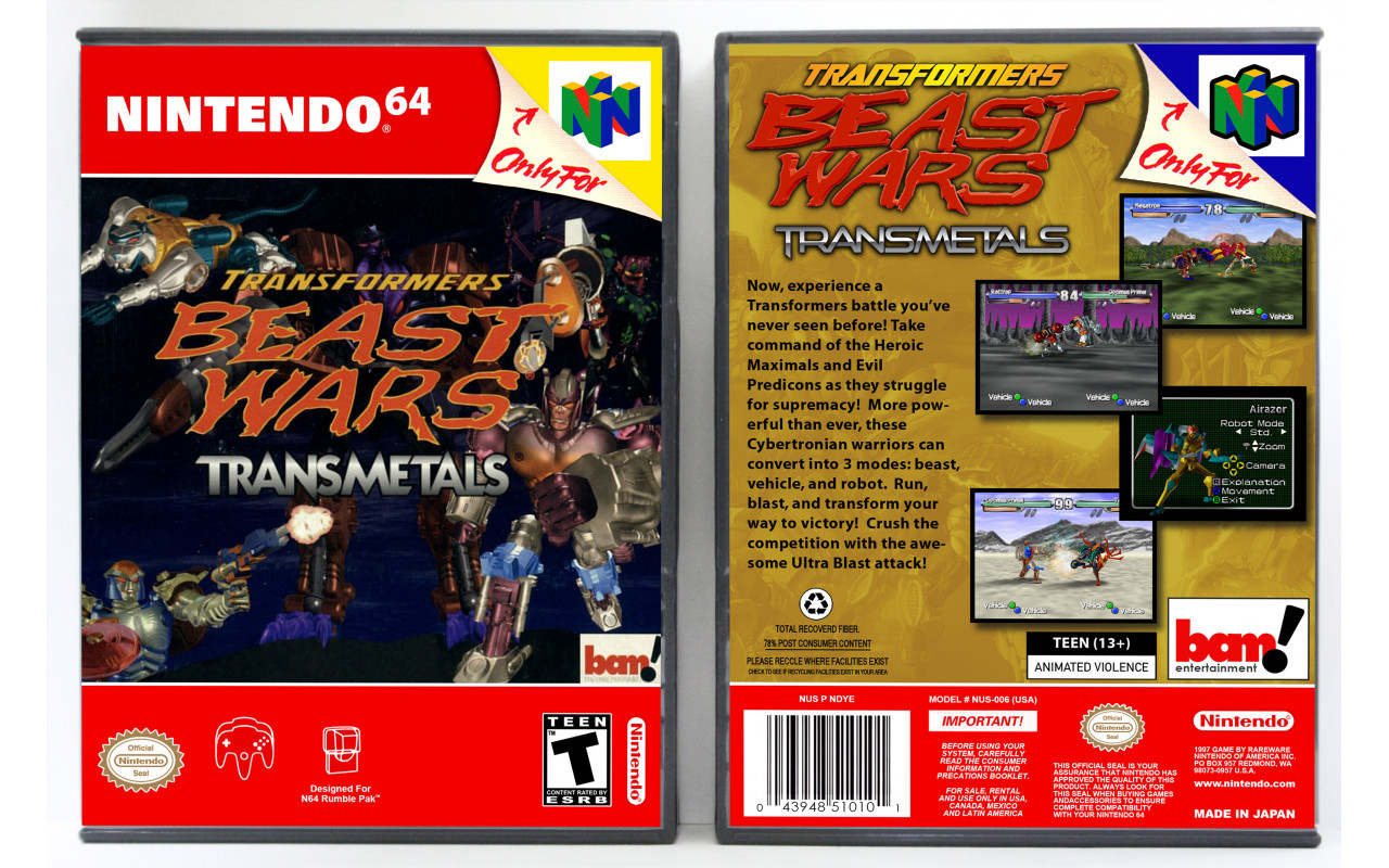 Gaming Relics - Nintendo 64 - Vertical Style - Transformers Beast Wars ...