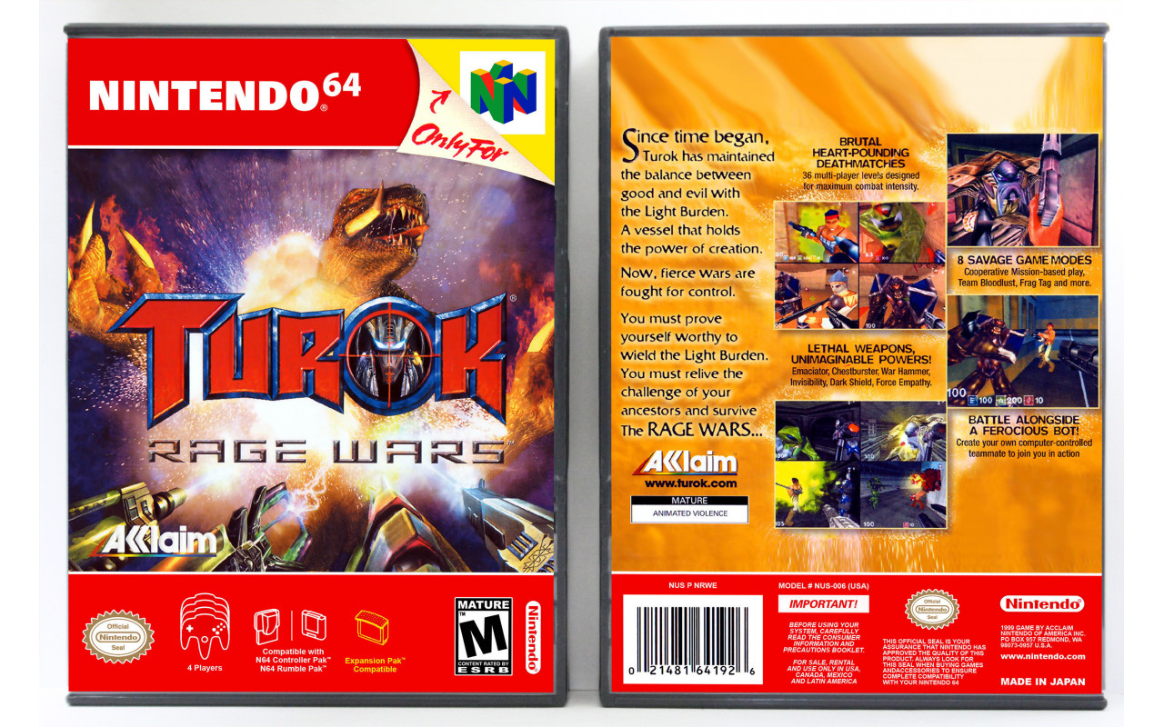 Gaming Relics - Nintendo 64 - Vertical Style - Turok: Rage Wars