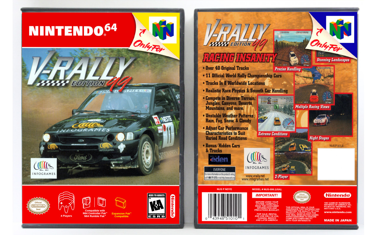 Gaming Relics - Nintendo 64 - Vertical Style - V-Rally Edition 99