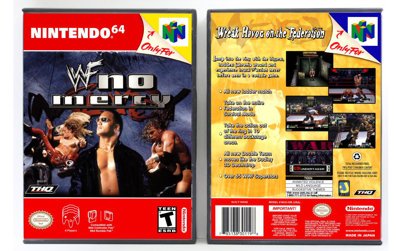 Gaming Relics - Nintendo 64 - Vertical Style - WWF No Mercy