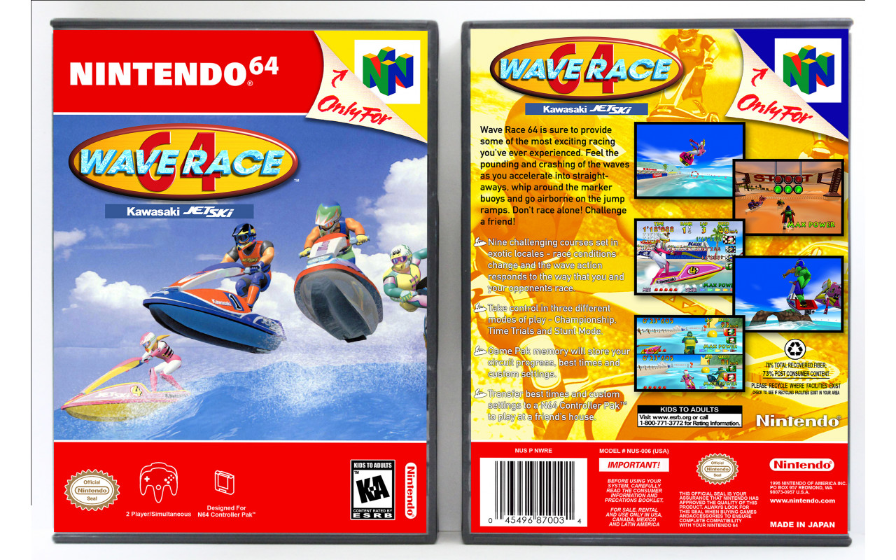 Gaming Relics - Nintendo 64 - Vertical Style - Wave Race 64