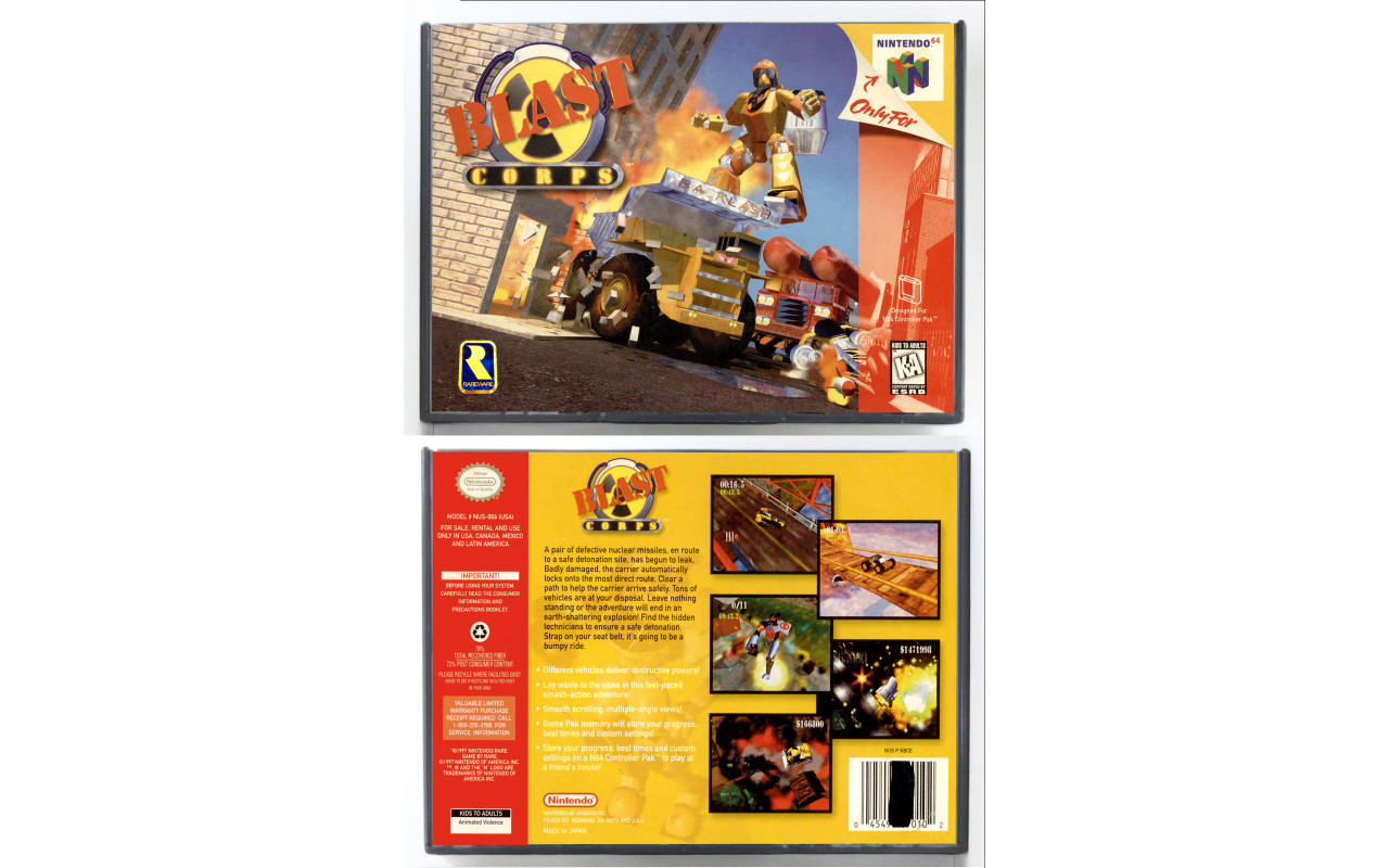 Gaming Relics - Nintendo 64 - Retail Style - Blast Corps
