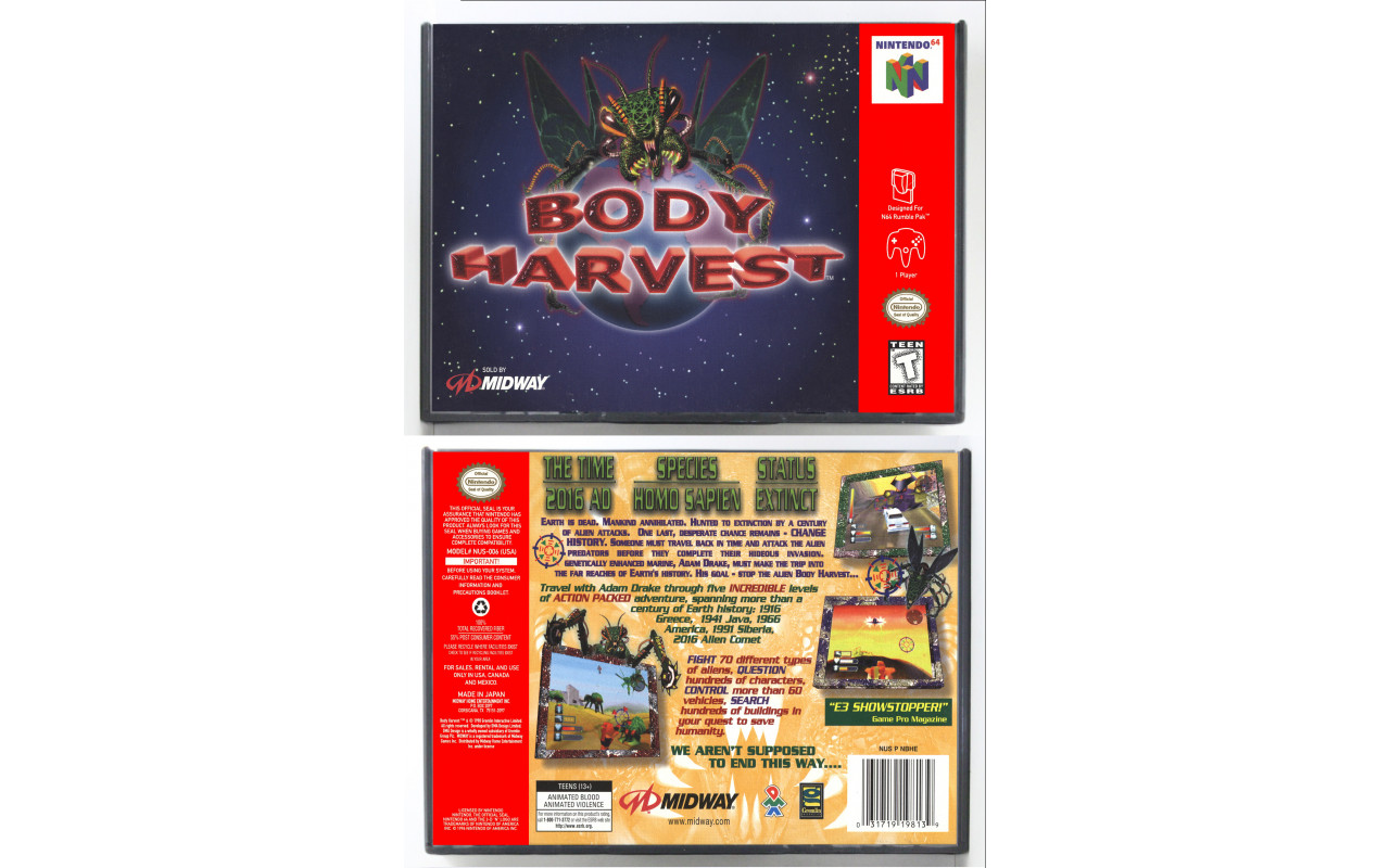 Gaming Relics - Nintendo 64 - Retail Style - Body Harvest