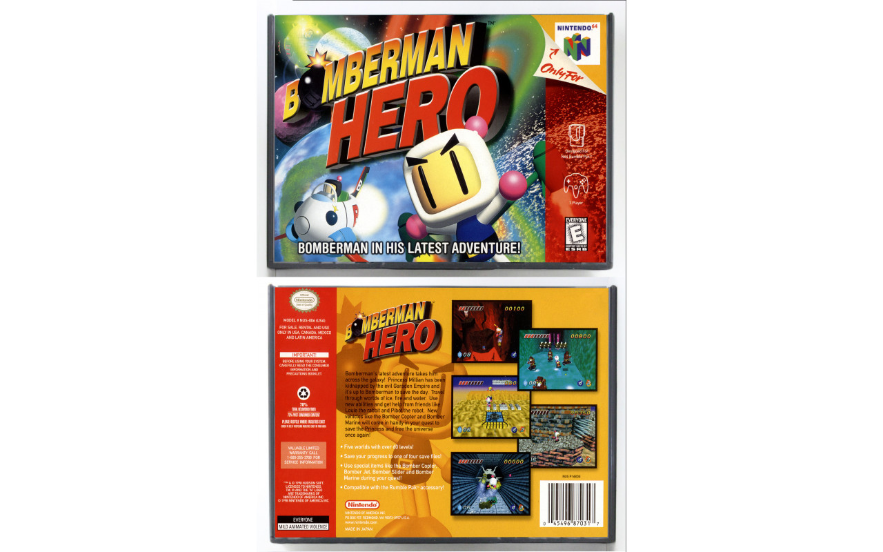 Gaming Relics - Nintendo 64 - Retail Style - Bomberman Hero