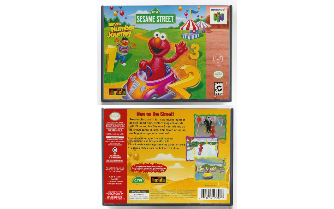 Gaming Relics - Nintendo 64 - Retail Style - Elmo's Number Journey