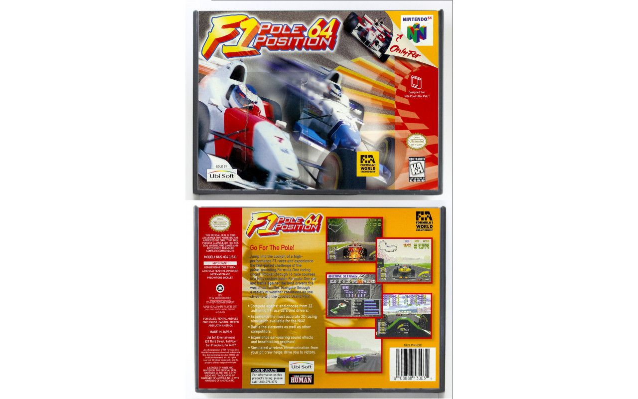 Gaming Relics - Nintendo 64 - Retail Style - F1 Pole Position 64