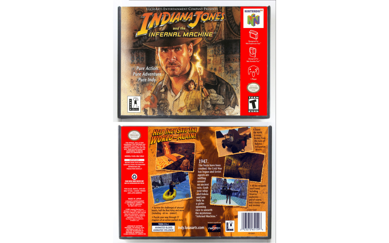 Gaming Relics - Nintendo 64 - Retail Style - Indiana Jones and the ...