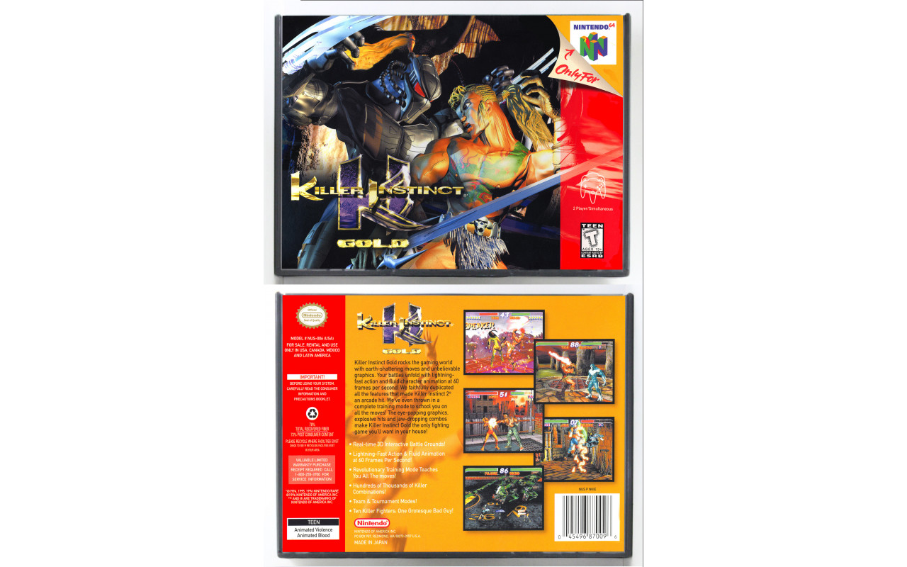 Gaming Relics - Nintendo 64 - Retail Style - Killer Instinct Gold