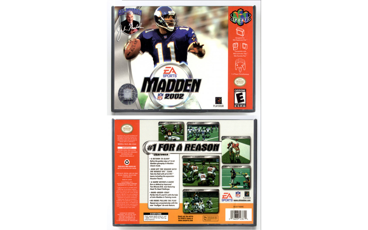 Gaming Relics - Nintendo 64 - Madden 2002