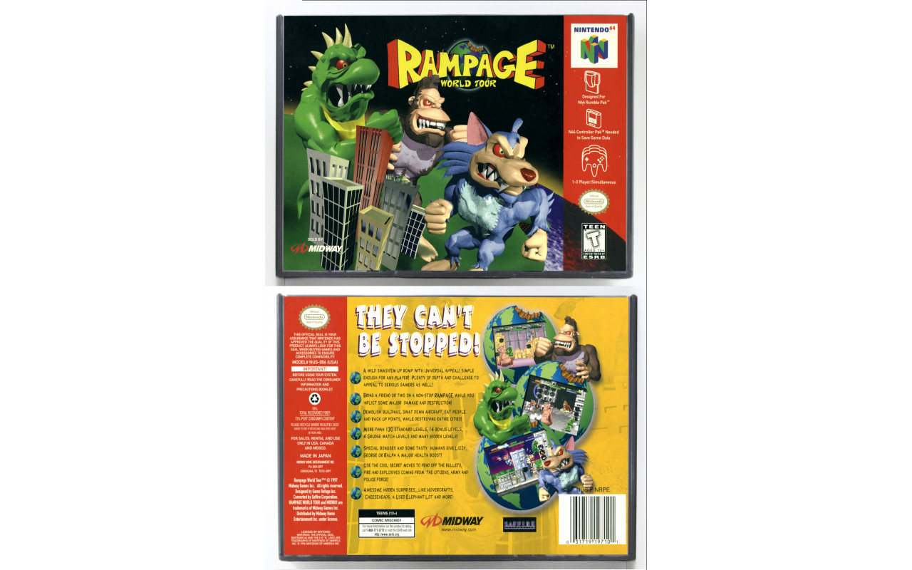 Gaming Relics - Nintendo 64 - Retail Style - Rampage: World Tour