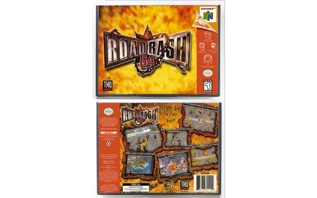 Gaming Relics - Nintendo 64 - Retail Style - Road Rash 64