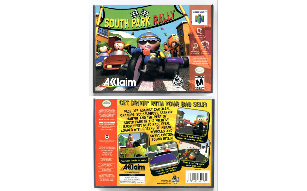 Gaming Relics - Nintendo 64 - Retail Style - South Park Rally