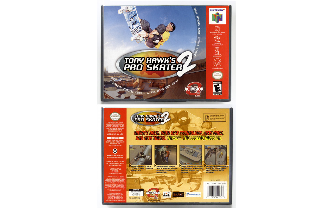 Gaming Relics - Nintendo 64 - Retail Style - Tony Hawk's Pro Skater 2