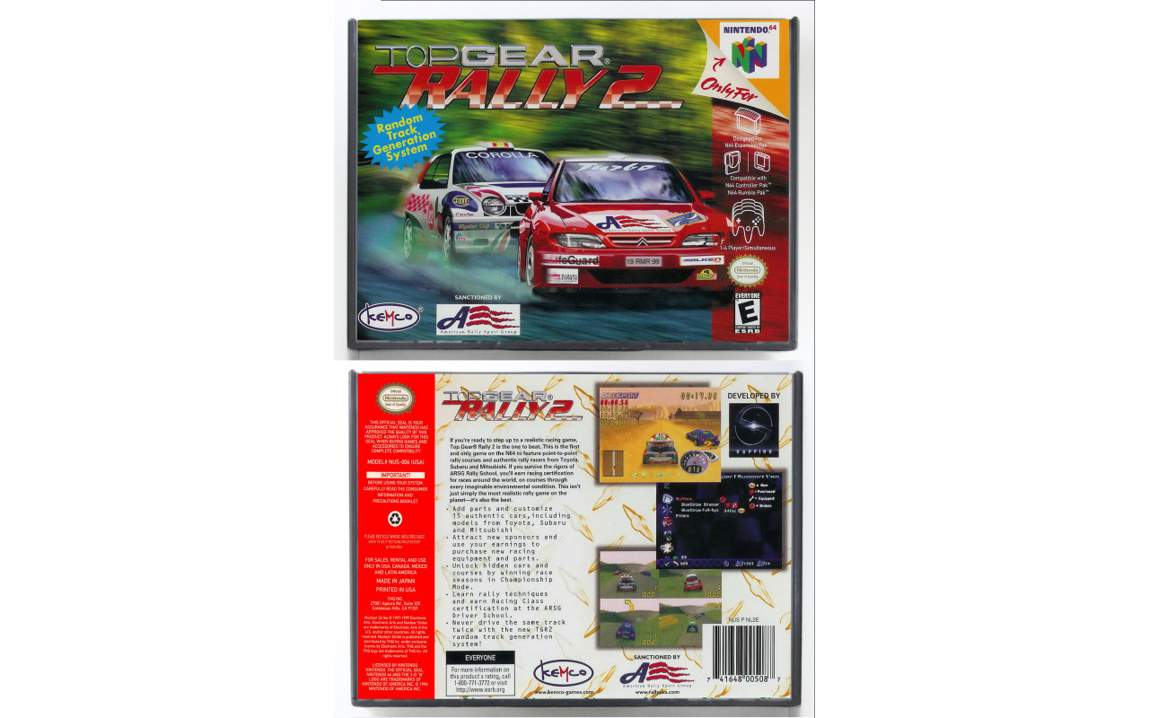 Gaming Relics - Nintendo 64 - Retail Style - Top Gear Rally 2