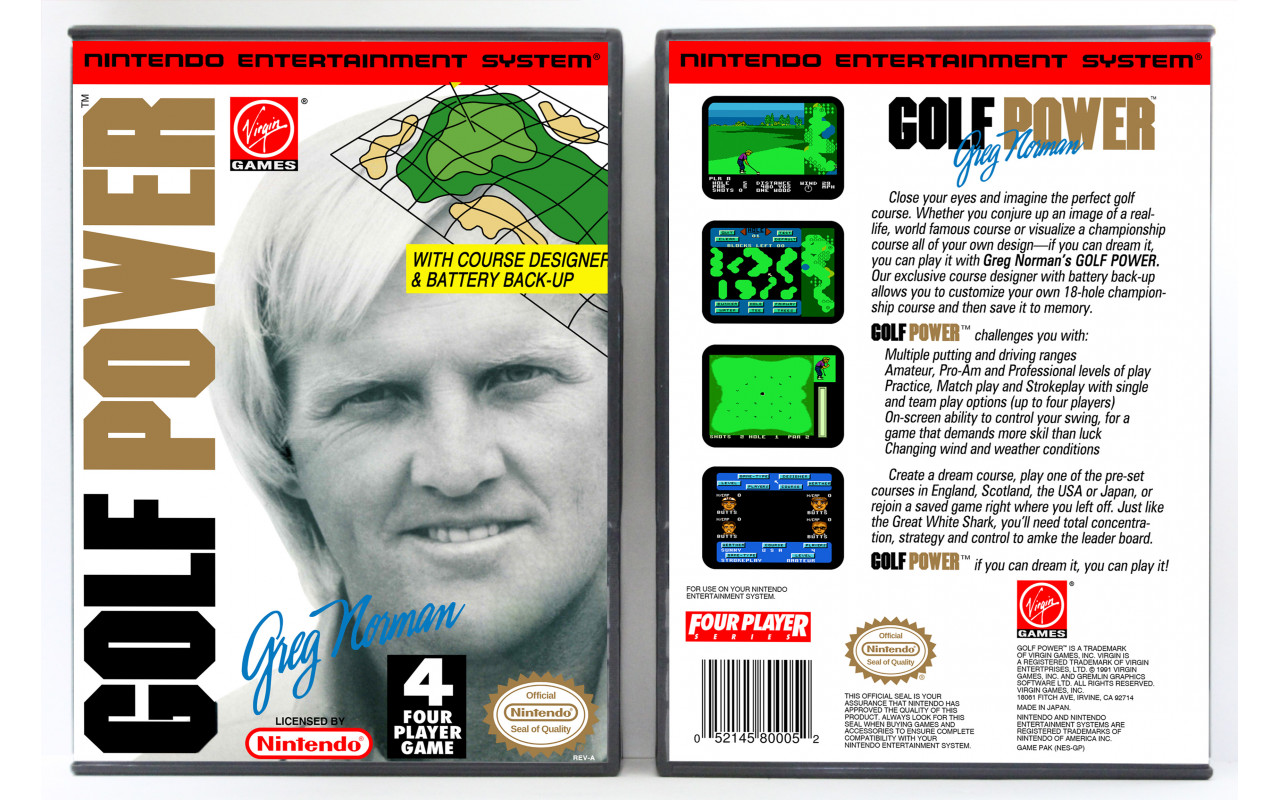 Gaming Relics - Nintendo NES - Golf Power: Greg Norman