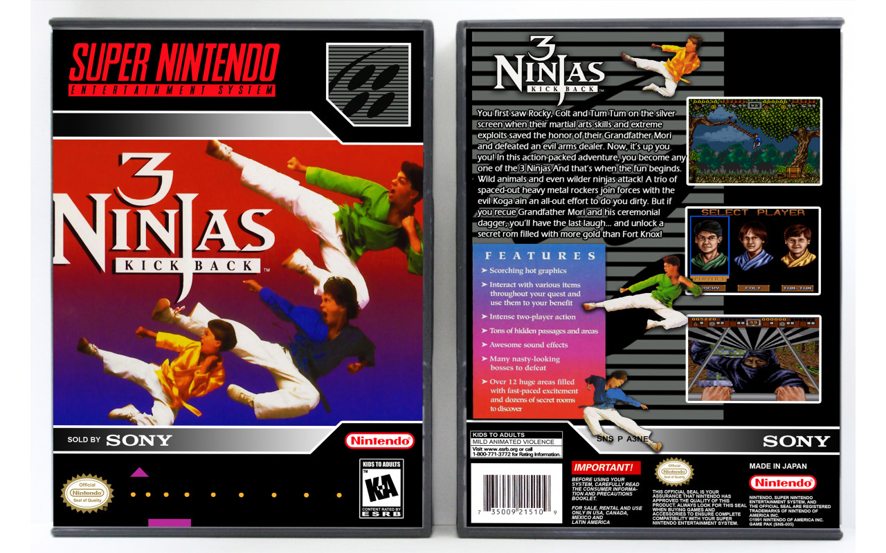 Gaming Relics - Super Nintendo - 3 Ninjas Kick Back