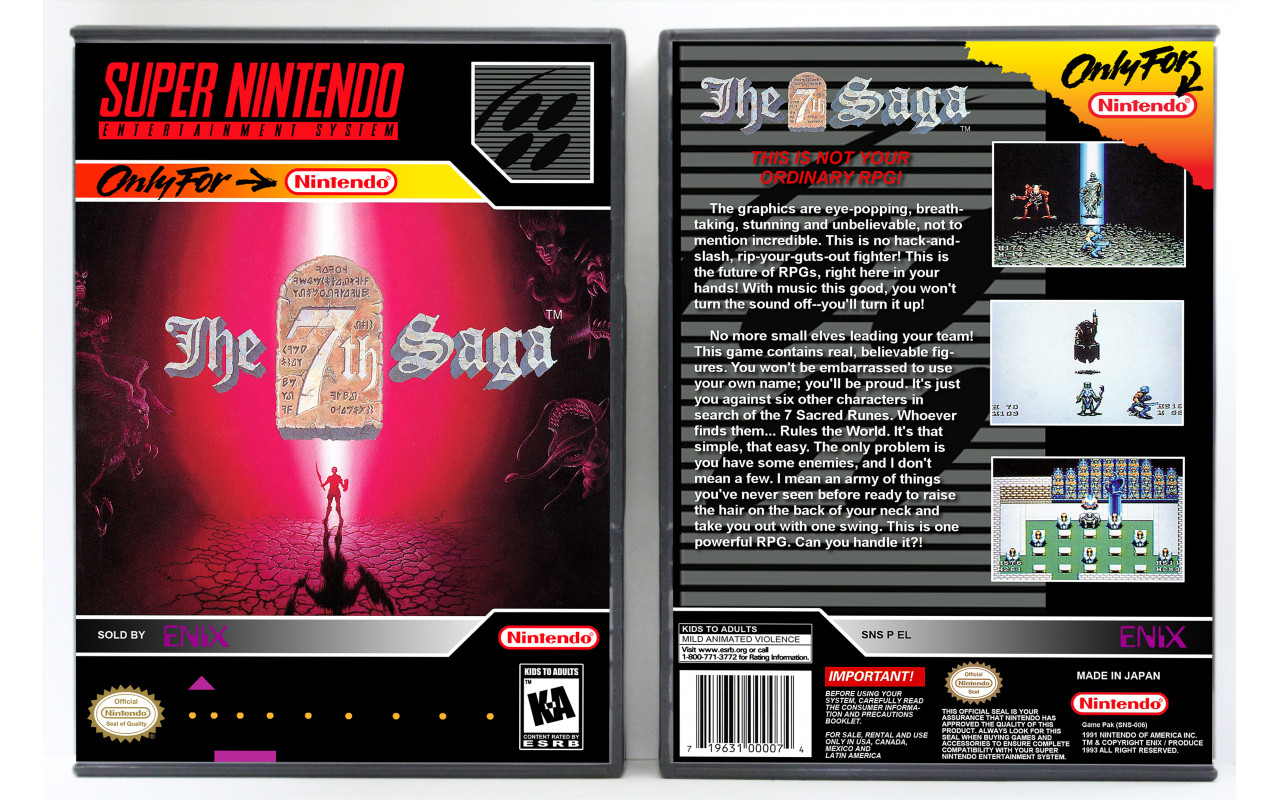 Gaming Relics - Super Nintendo - Vertical Style - 7th Saga, The