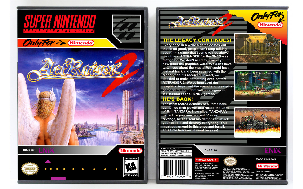 Gaming Relics - Super Nintendo - Vertical Style - ActRaiser 2