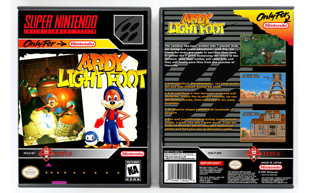 Gaming Relics - Super Nintendo - Vertical Style - Ardy Lightfoot