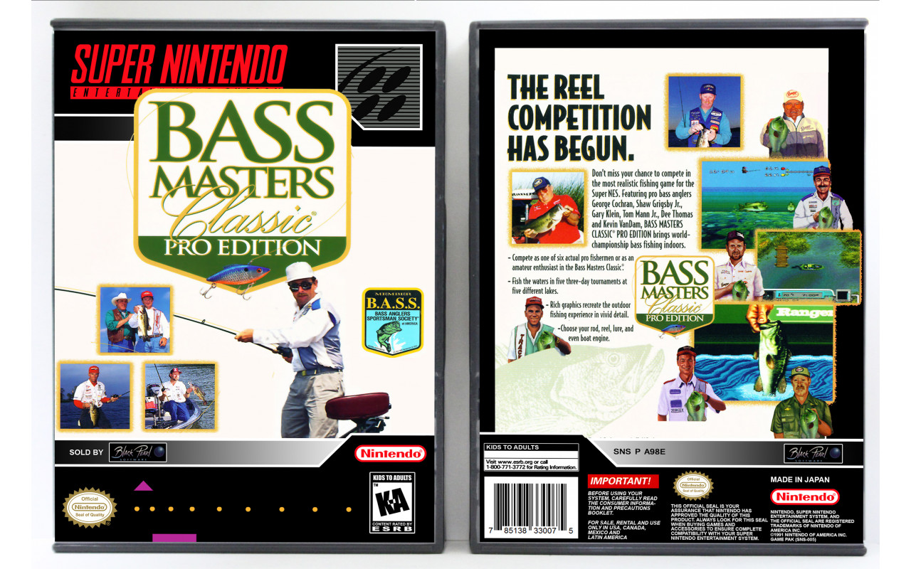 Gaming Relics - Super Nintendo - Vertical Style - Bass Masters Classic ...