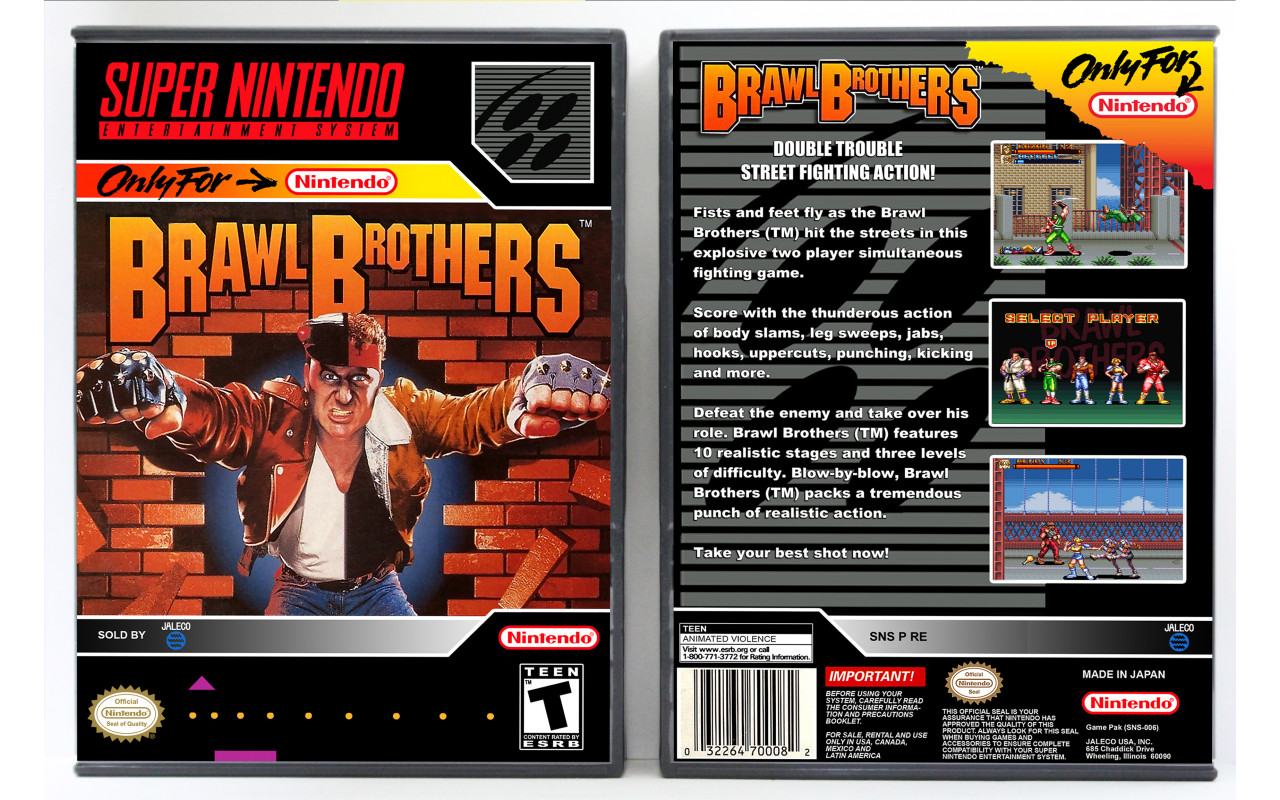 Gaming Relics - Super Nintendo - Vertical Style - Brawl Brothers