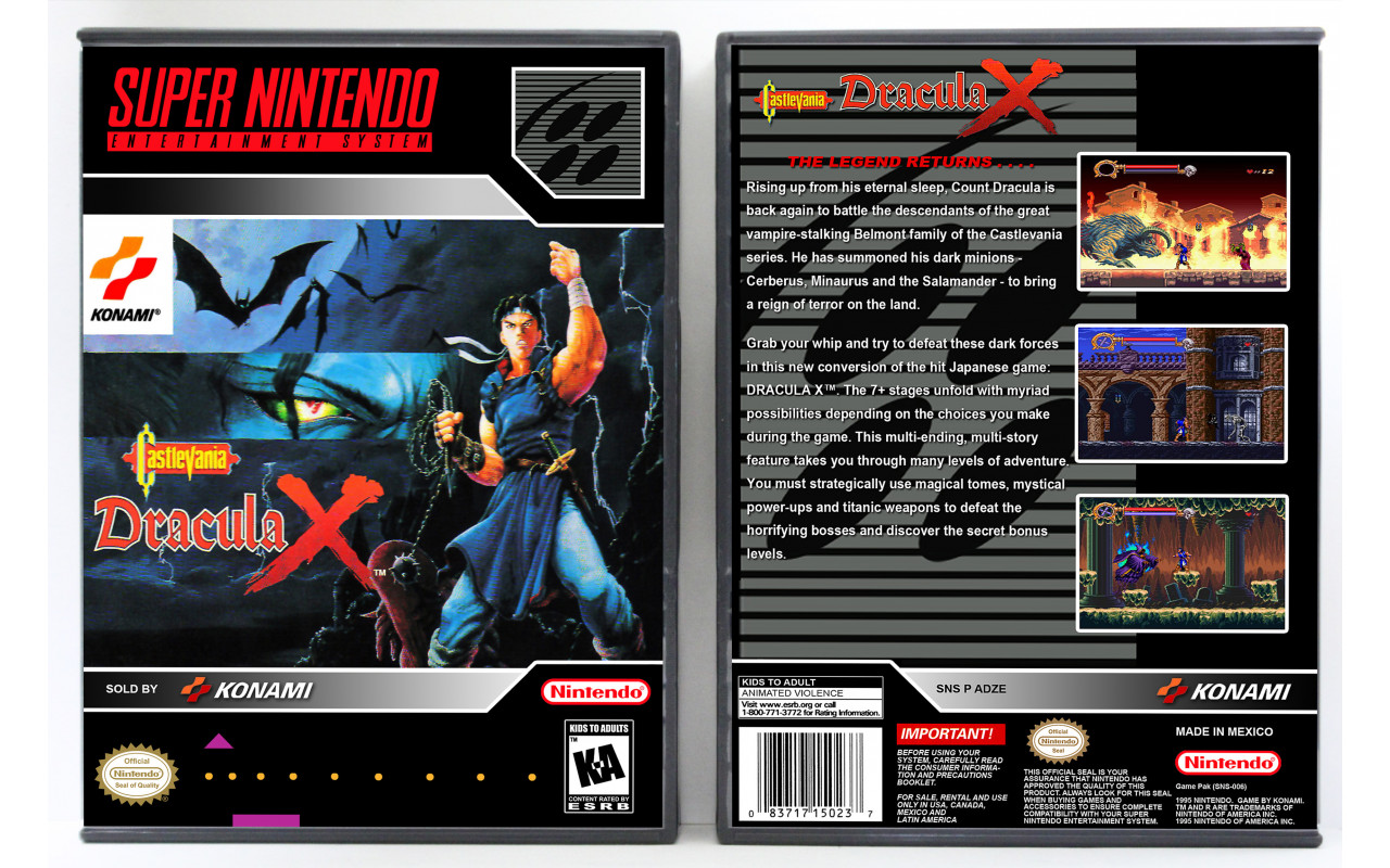 Gaming Relics - Super Nintendo - Vertical Style - Castlevania: Dracula X