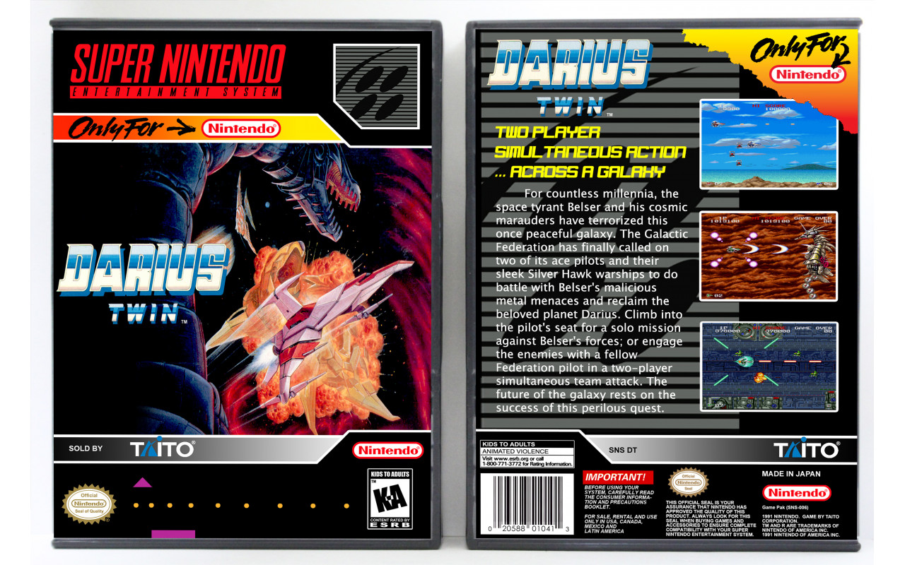 Gaming Relics - Super Nintendo - Vertical Style - Darius Twin