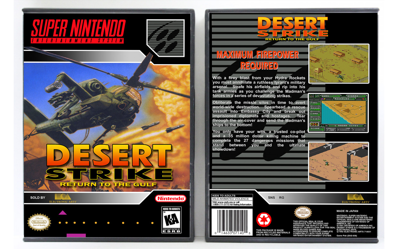 Gaming Relics - Super Nintendo - Vertical Style - Desert Strike: Return ...