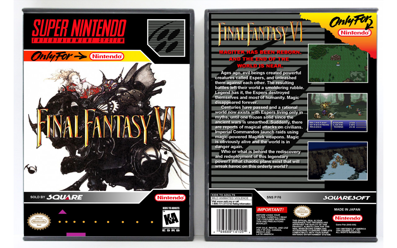 Gaming Relics - Super Nintendo - Final Fantasy VI (Alternate Art)