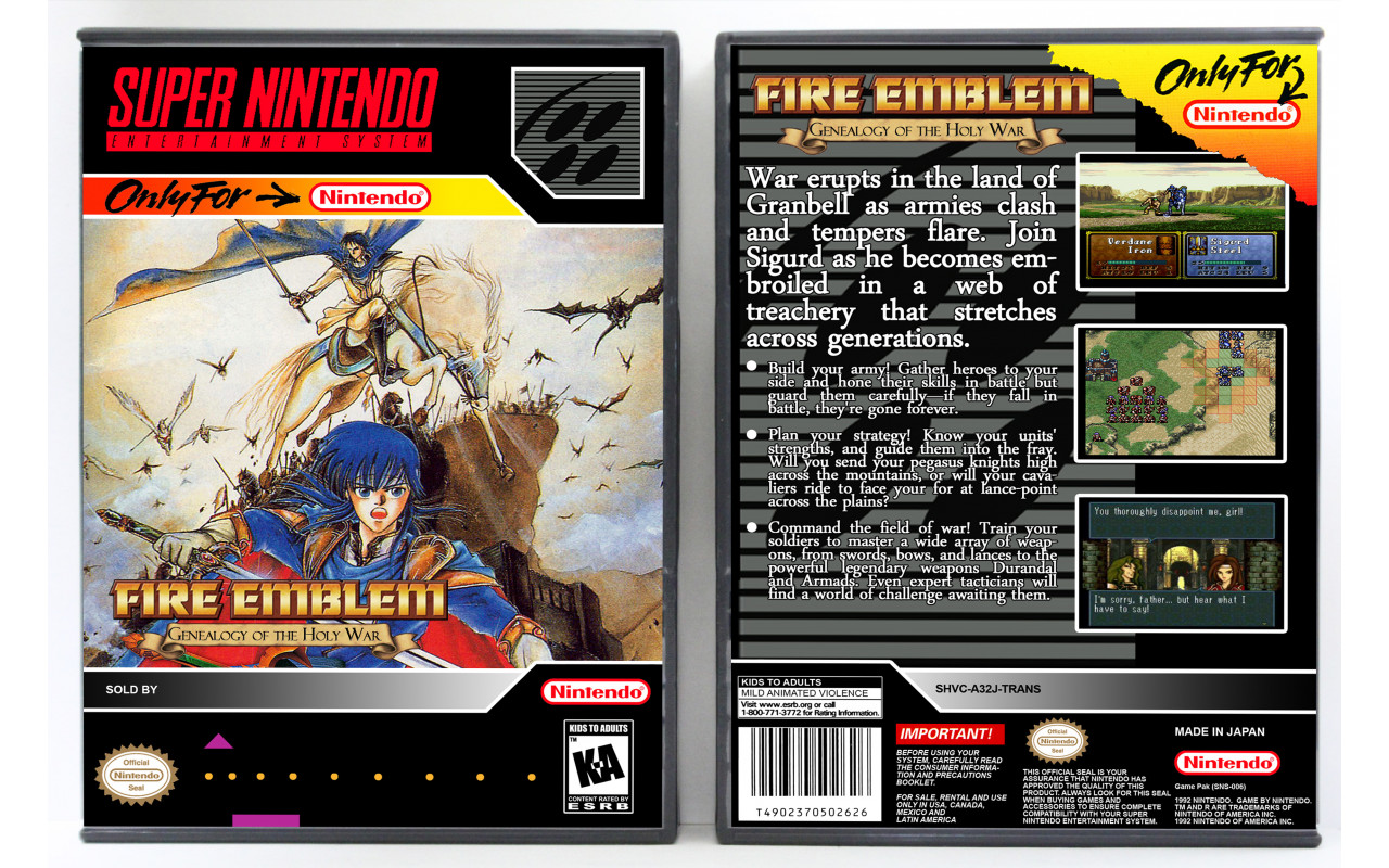 Gaming Relics - Super Nintendo - Vertical Style - Fire Emblem ...