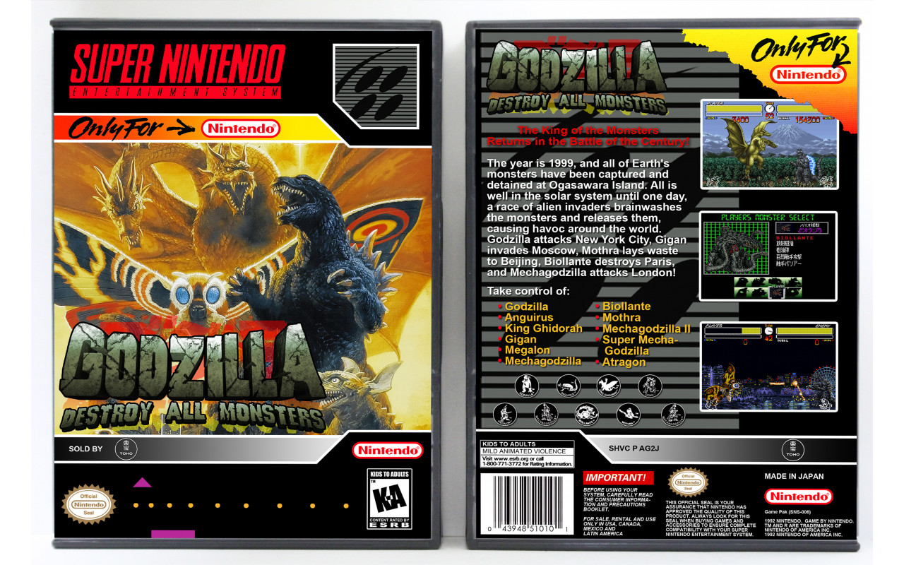 Gaming Relics - Super Nintendo - Godzilla: Destroy All Monsters