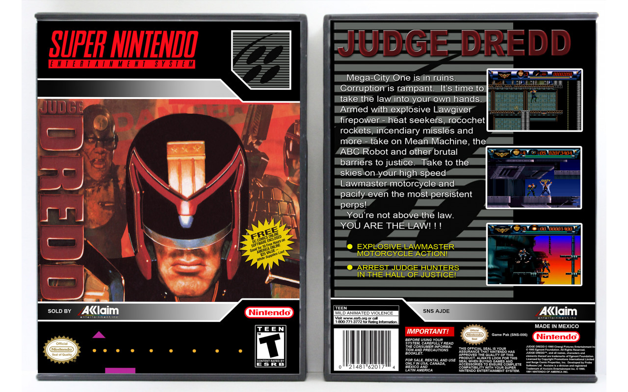 Gaming Relics - Super Nintendo - Vertical Style - Judge Dredd