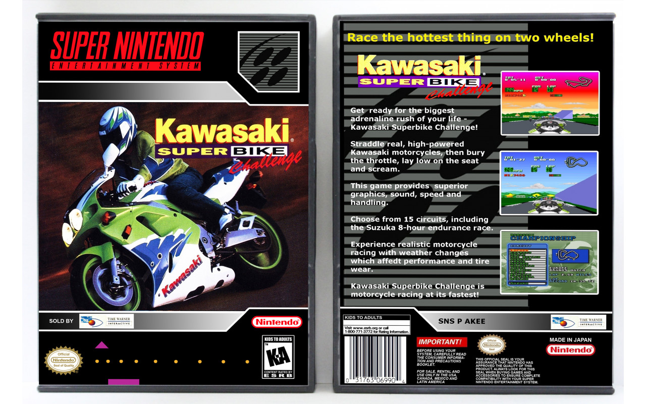 Gaming Relics - Super Nintendo - Vertical Style - Kawasaki Superbike ...