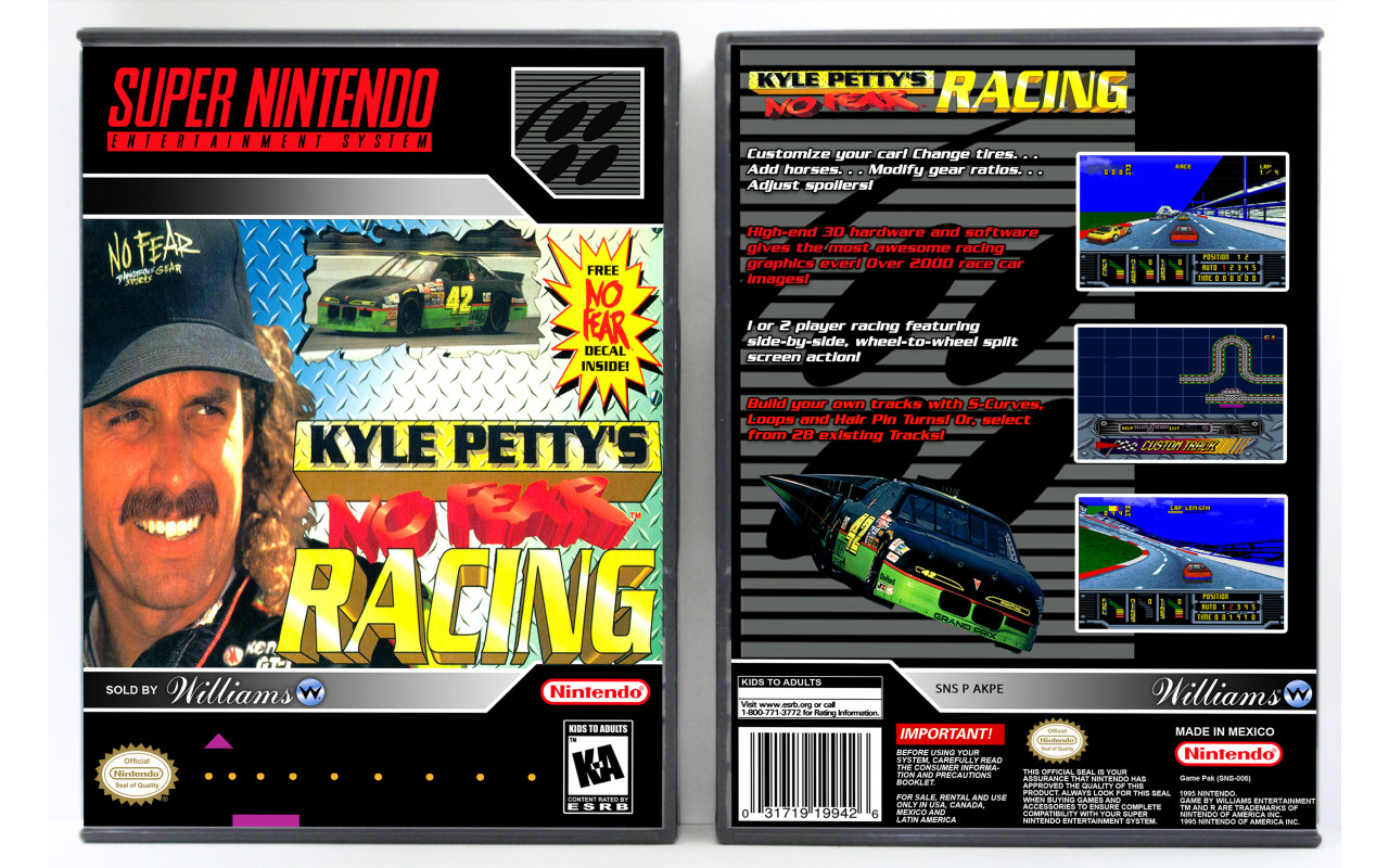 Gaming Relics - Super Nintendo - Vertical Style - Kyle Petty's No Fear ...