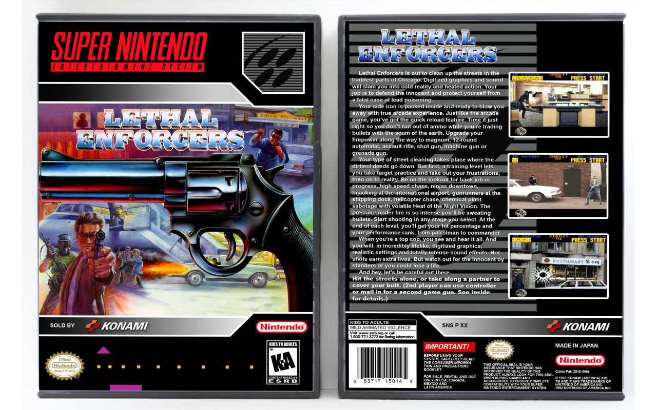 Gaming Relics - Super Nintendo - Vertical Style - Lethal Enforcers
