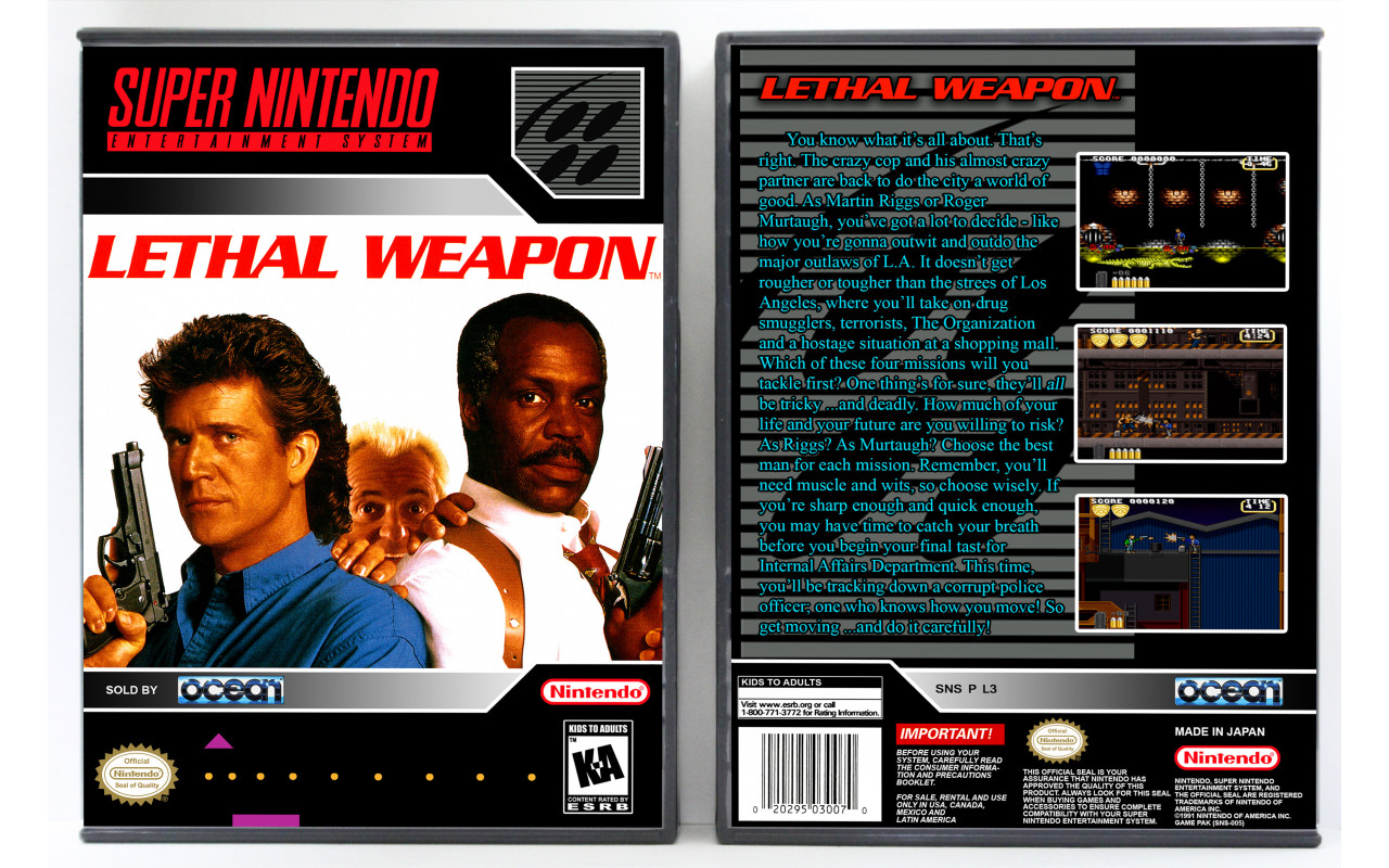 Gaming Relics - Super Nintendo - Vertical Style - Lethal Weapon