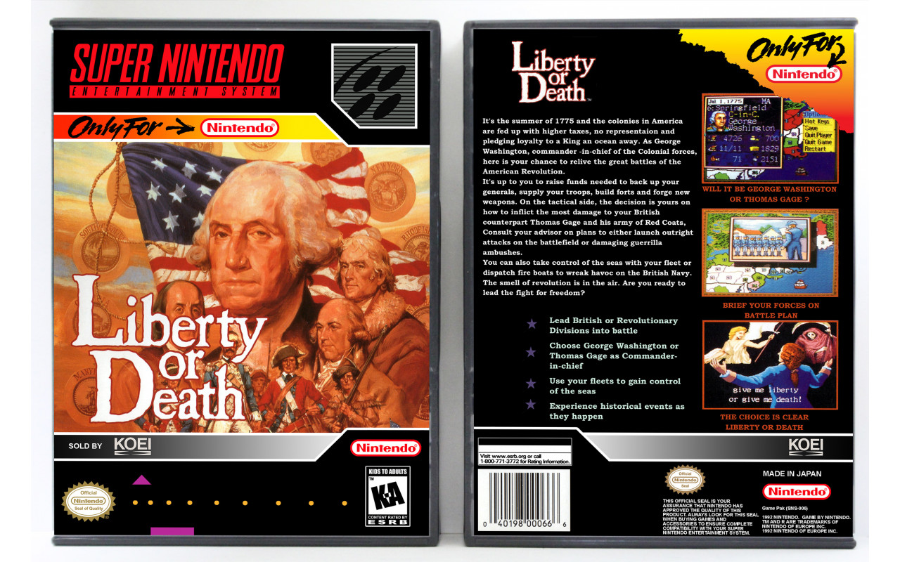 Gaming Relics - Super Nintendo - Vertical Style - Liberty or Death