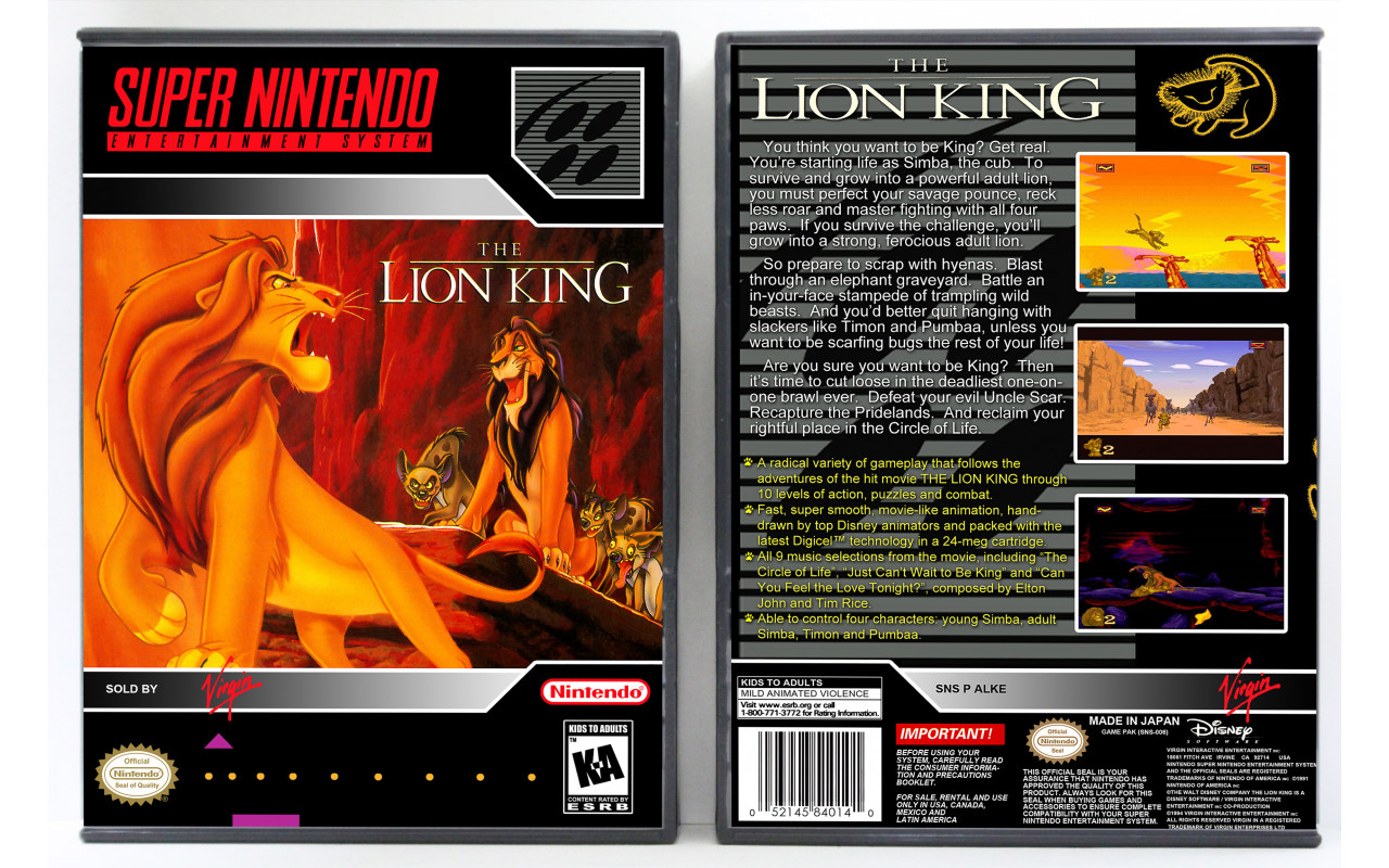 Gaming Relics - Super Nintendo - Lion King, The