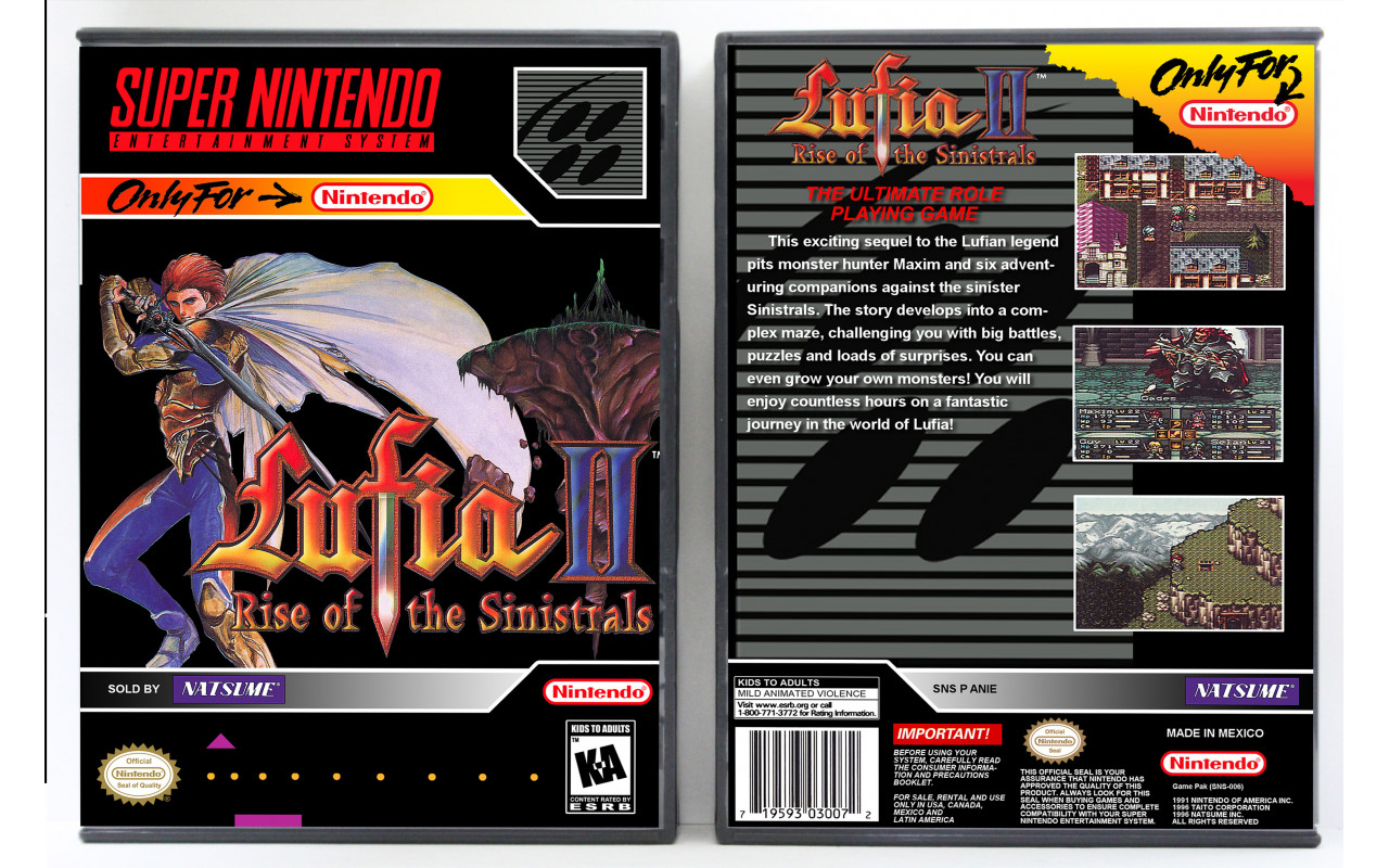 Gaming Relics - Super Nintendo - Vertical Style - Lufia II: Rise of the ...