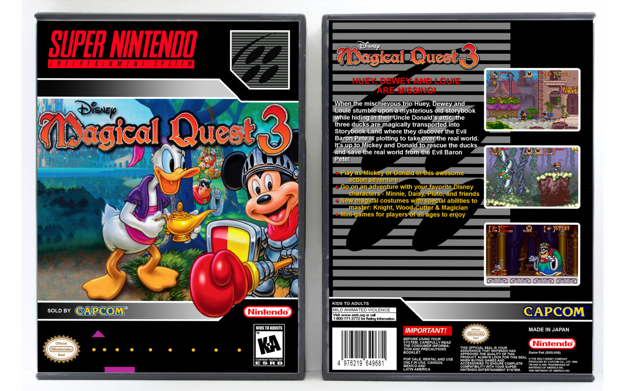 Gaming Relics - Super Nintendo - Vertical Style - Magical Quest 3