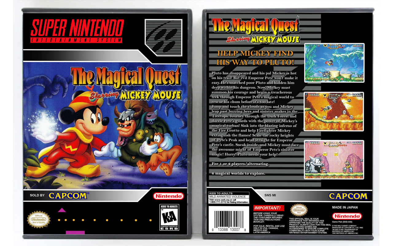 Gaming Relics - Super Nintendo - Vertical Style - Magical Quest ...