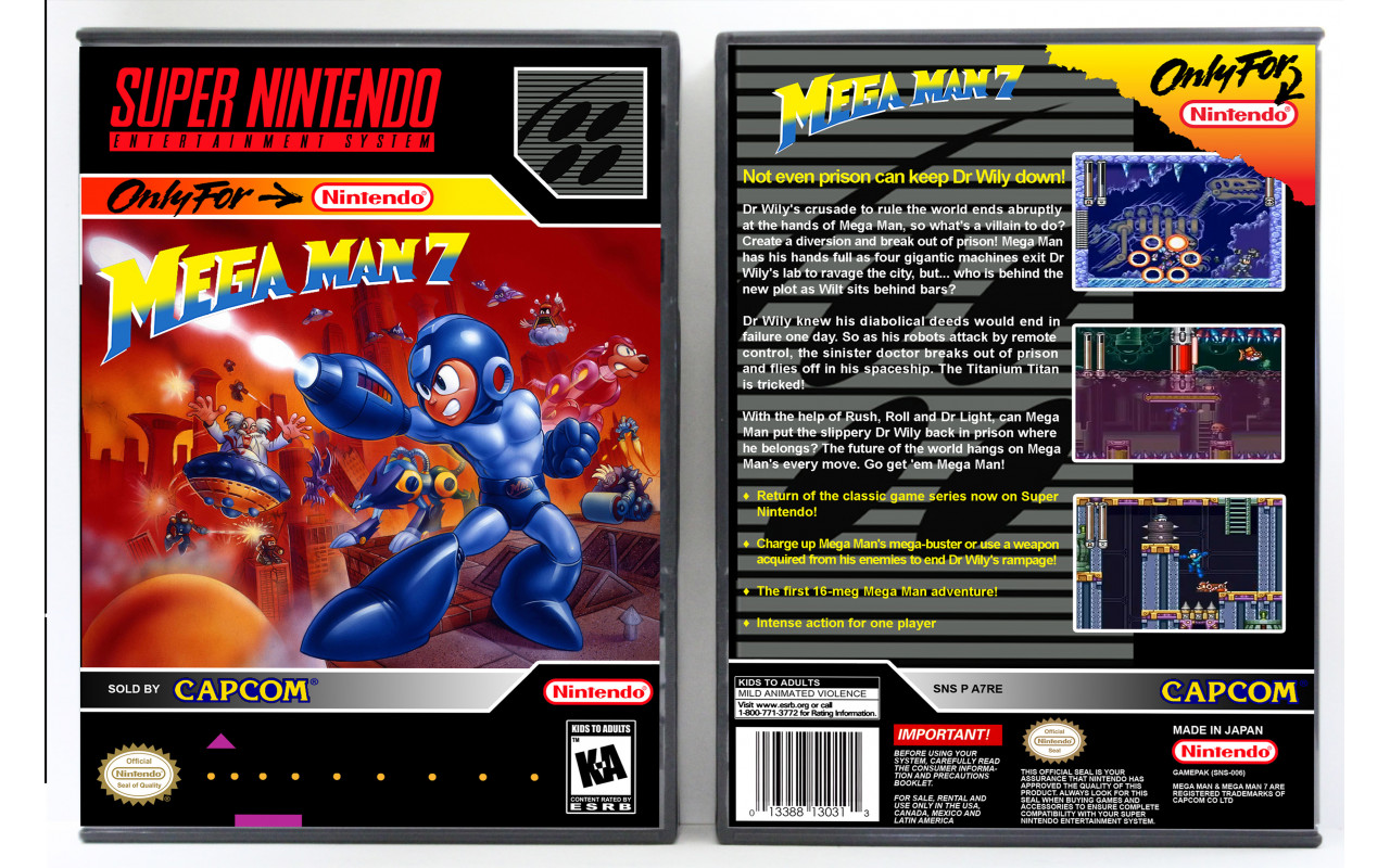 Gaming Relics - Super Nintendo - Vertical Style - Mega Man 7