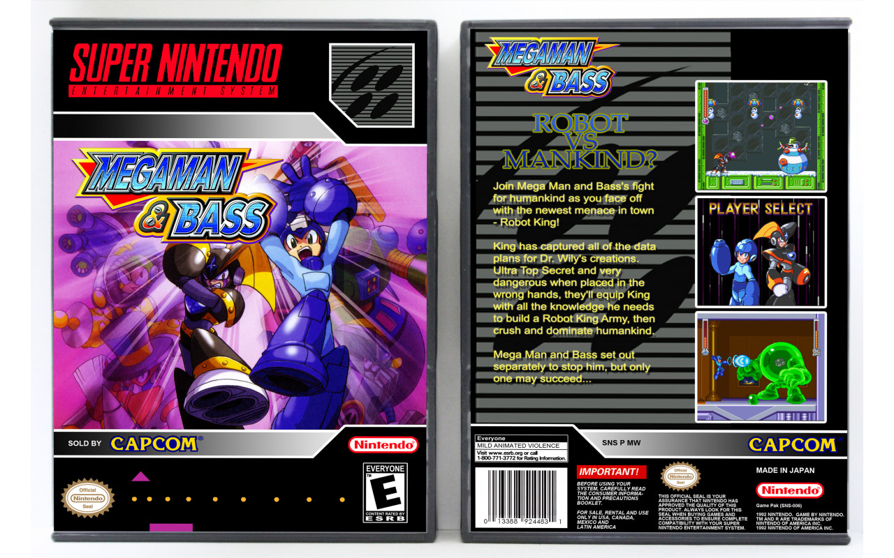 Gaming Relics - Super Nintendo - Vertical Style - Mega Man & Bass