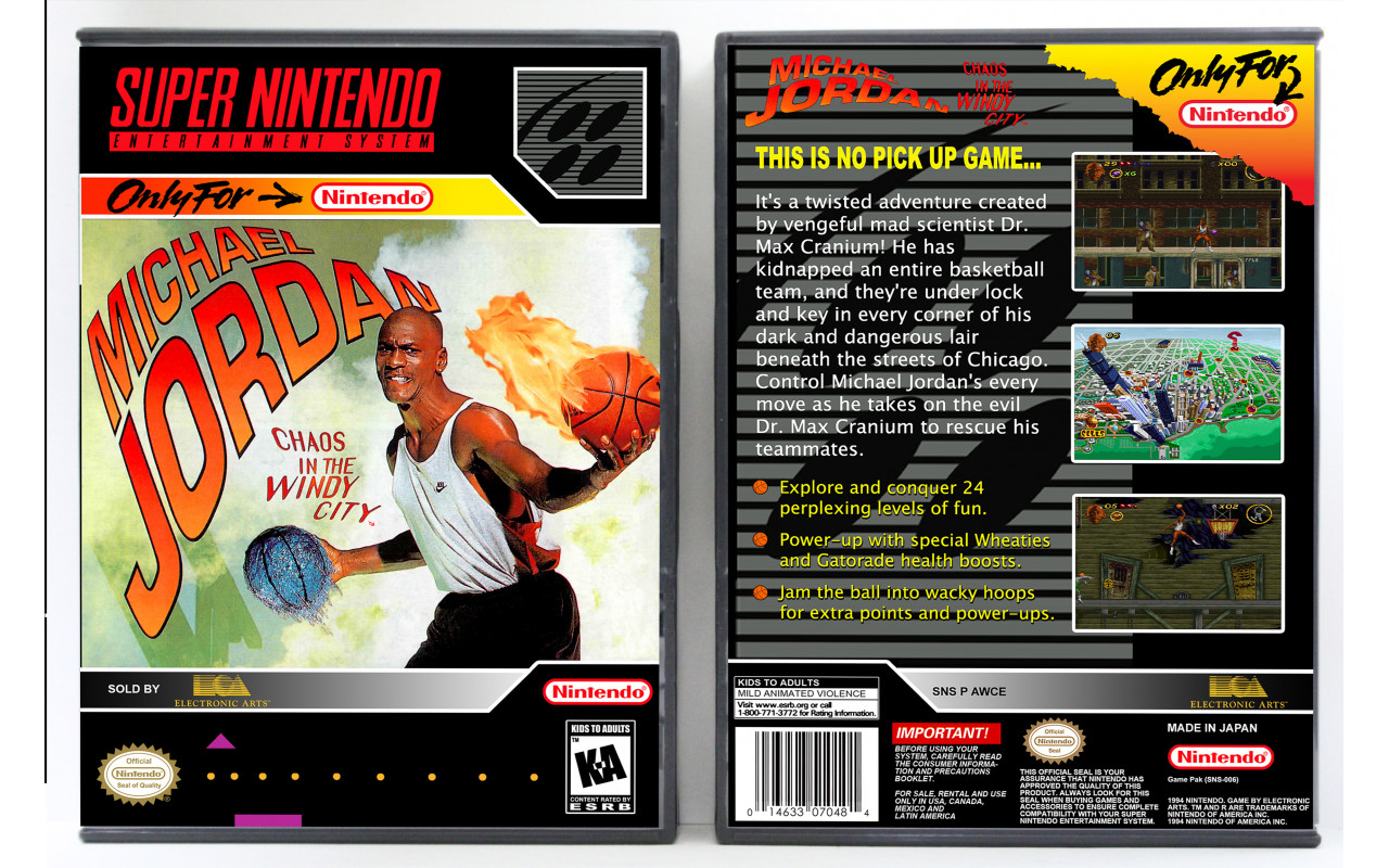 Gaming Relics - Super Nintendo - Vertical Style - Michael Jordan: Chaos ...