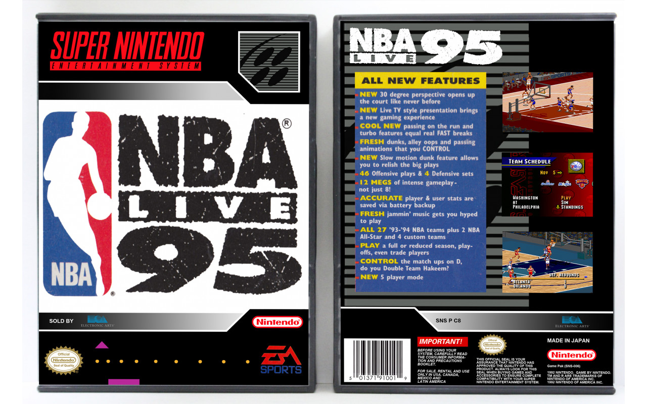 Gaming Relics - Super Nintendo - Vertical Style - NBA Live 95