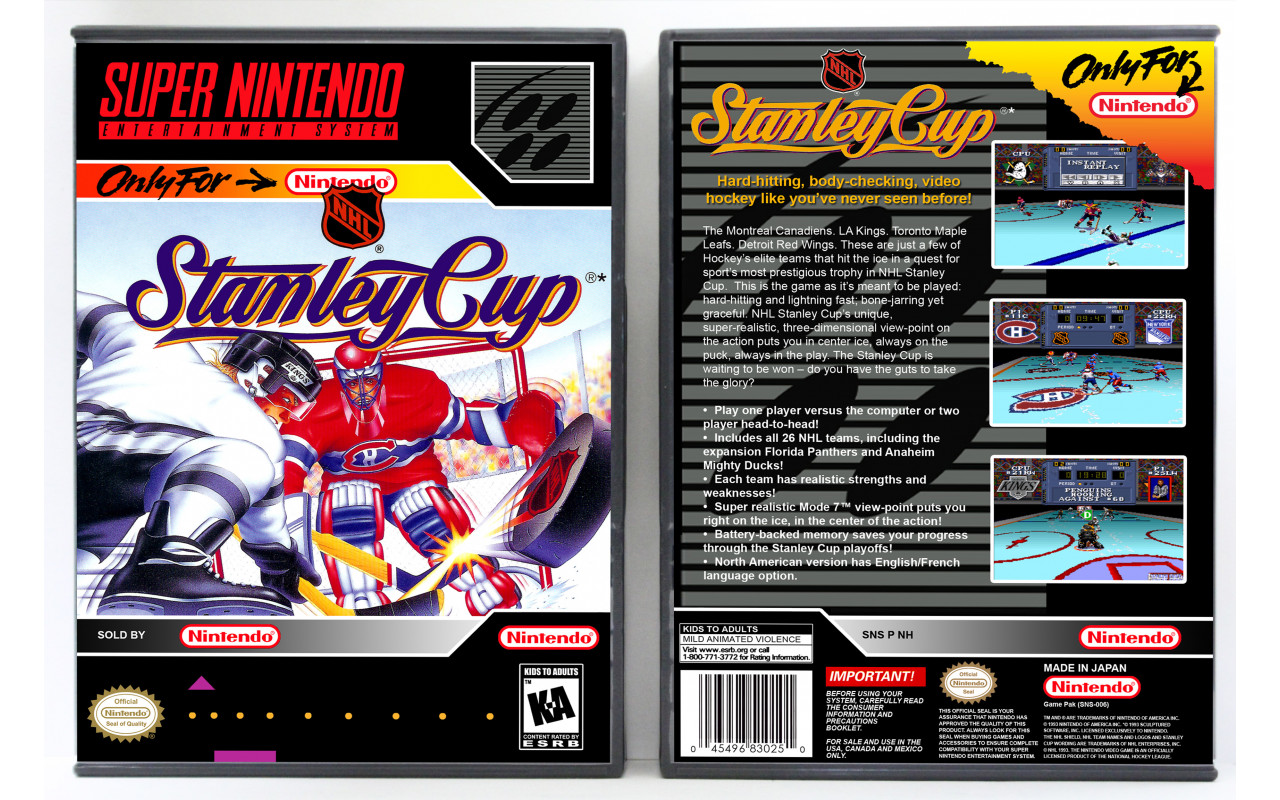 Gaming Relics - Super Nintendo - Vertical Style - NHL Stanley Cup