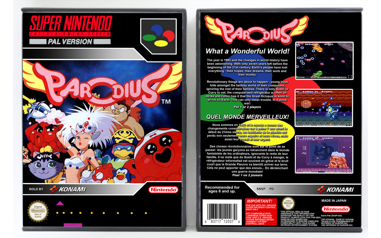 Gaming Relics - Super Nintendo - Vertical Style - Parodius (PAL Region)