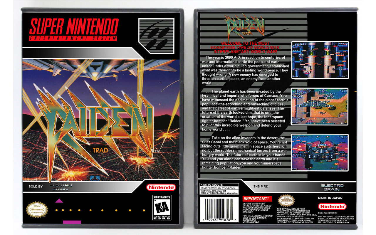 Gaming Relics - Super Nintendo - Vertical Style - Raiden Trad